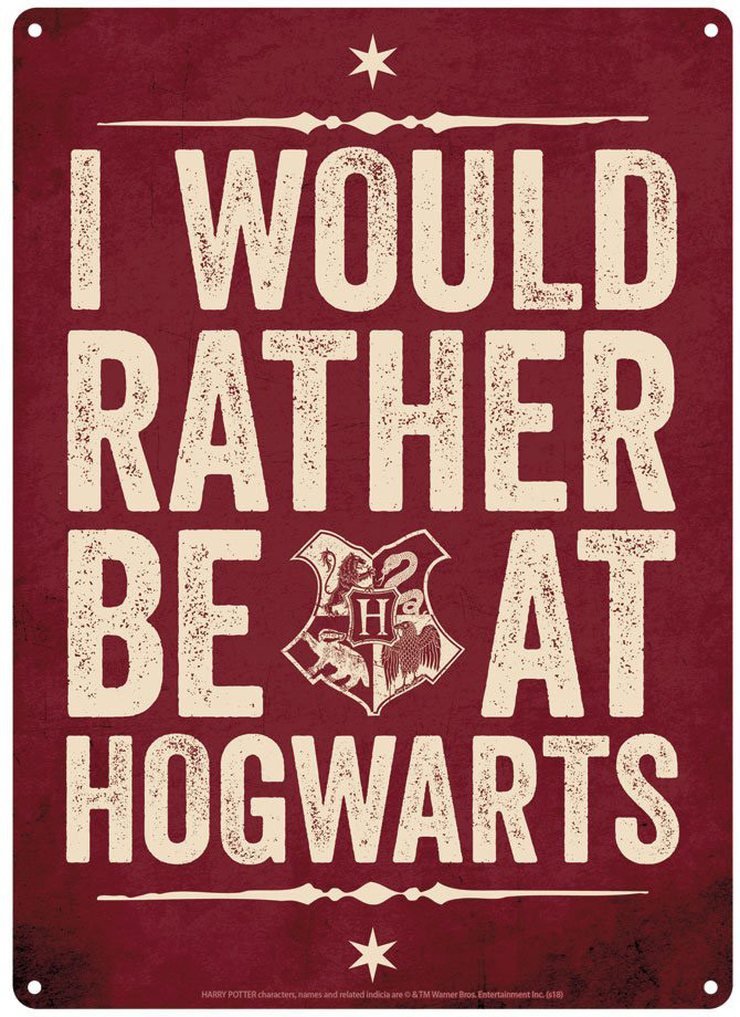 Harry Potter - Hogwarts Slogan Tin Sign - 21 x 15 cm - Heromic