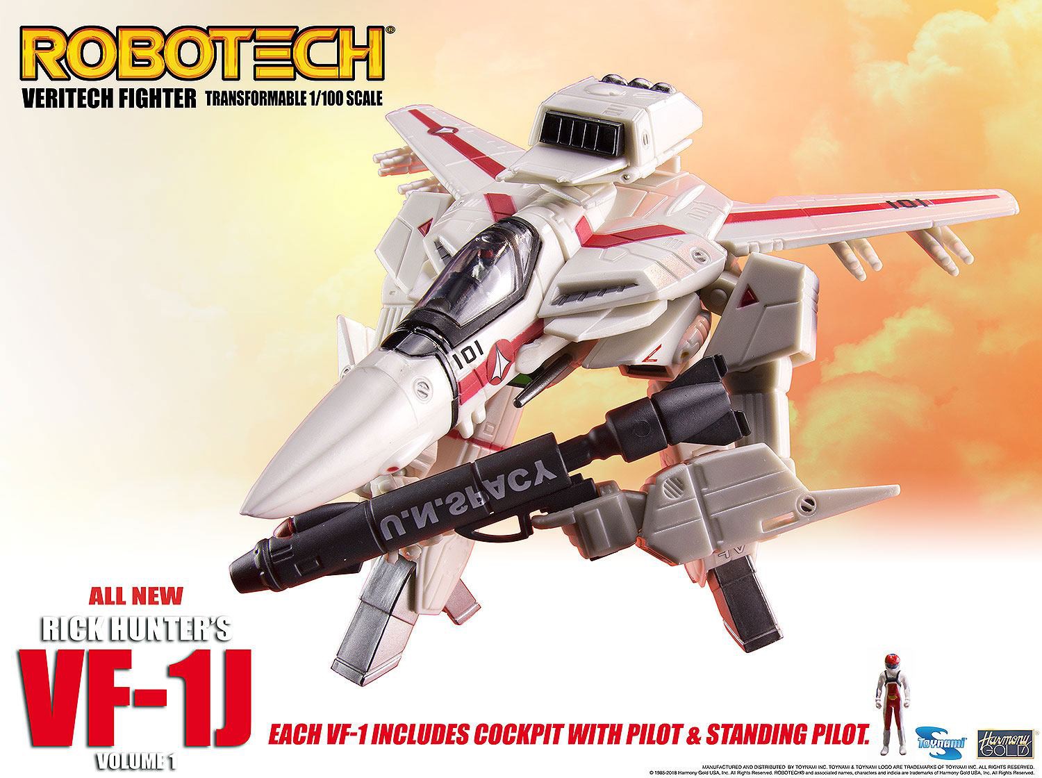 Robotech - Rick Hunter VF-1J Veritech Micronian Pilot - Heromic